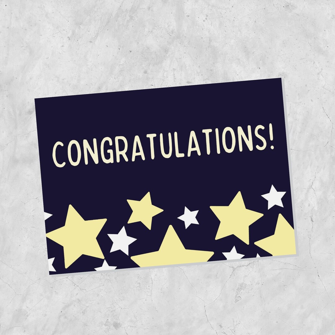 Congratulations Stars Printable Card | Graduation Card | Celebration ...