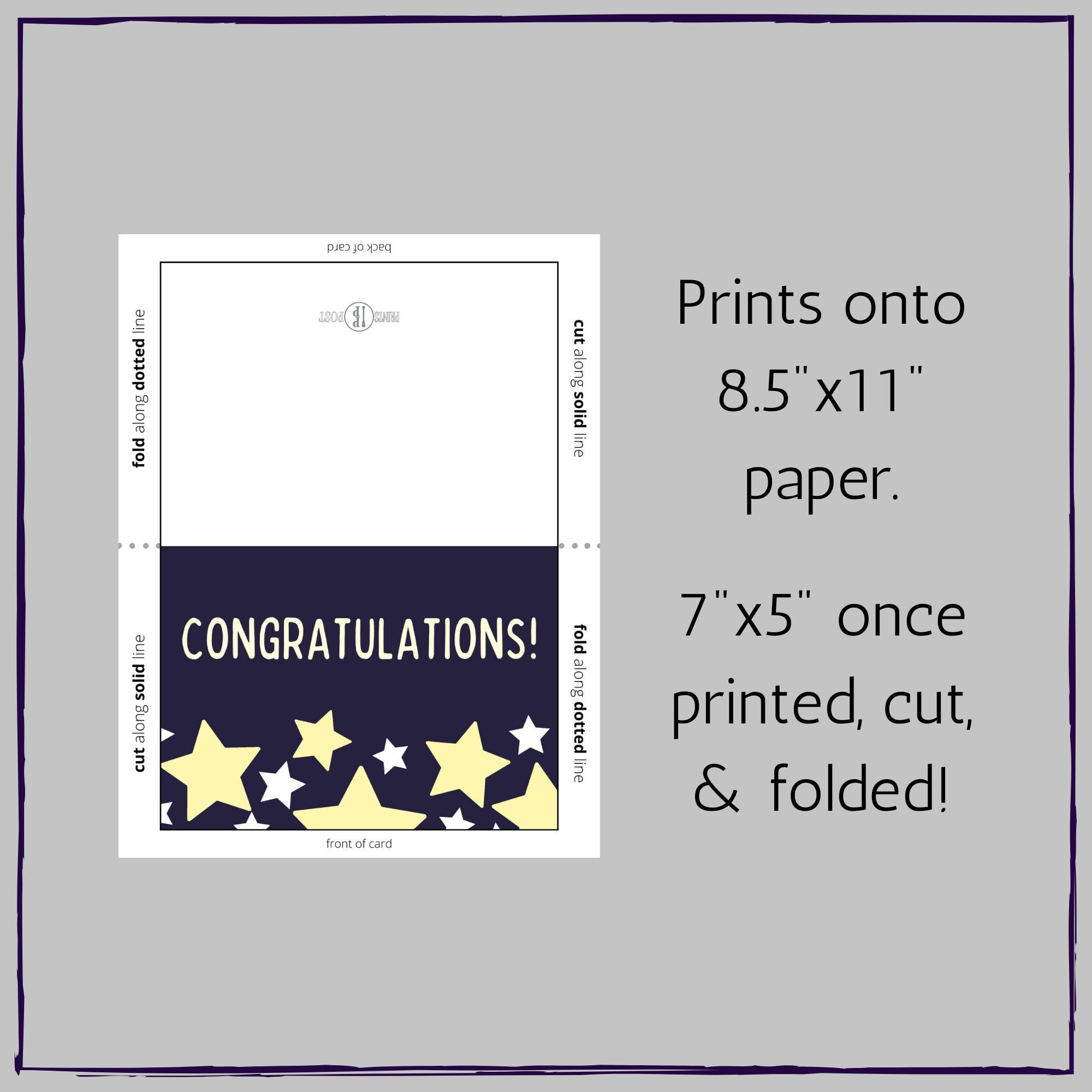 Congratulations Stars Printable Card | Graduation Card | Celebration ...