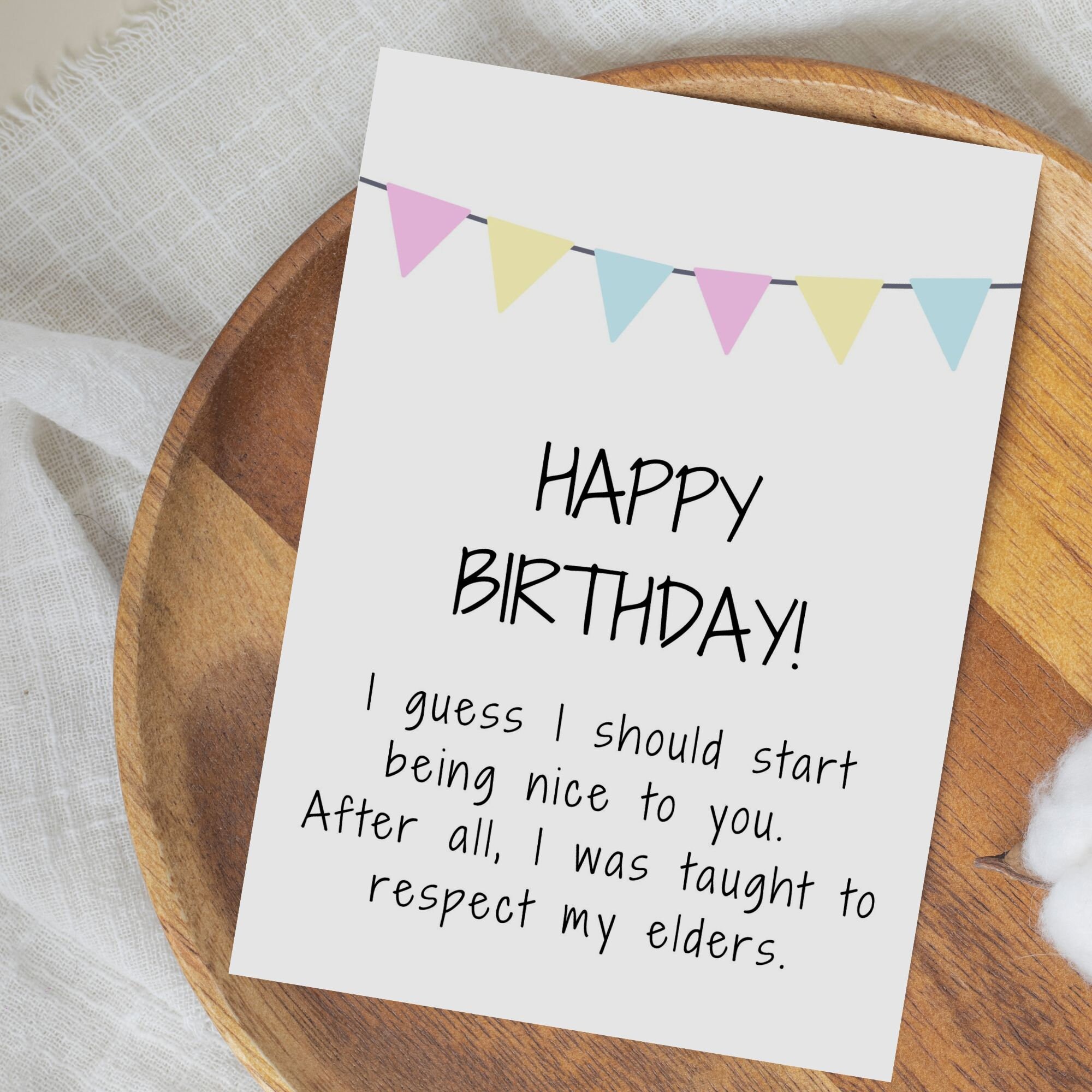 Respect My Elders Birthday Card | Printable Birthday Card | Funny ...