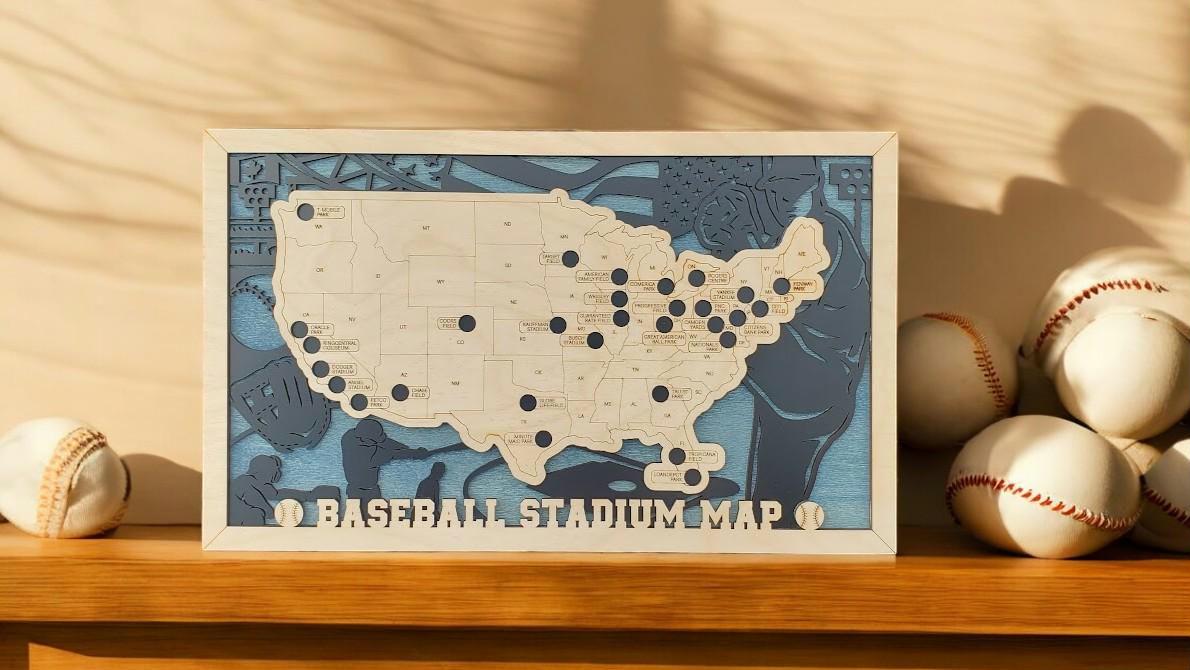 Baseball Stadium Map, MLB Stadium Map, Baseball Stadium Tracker ...