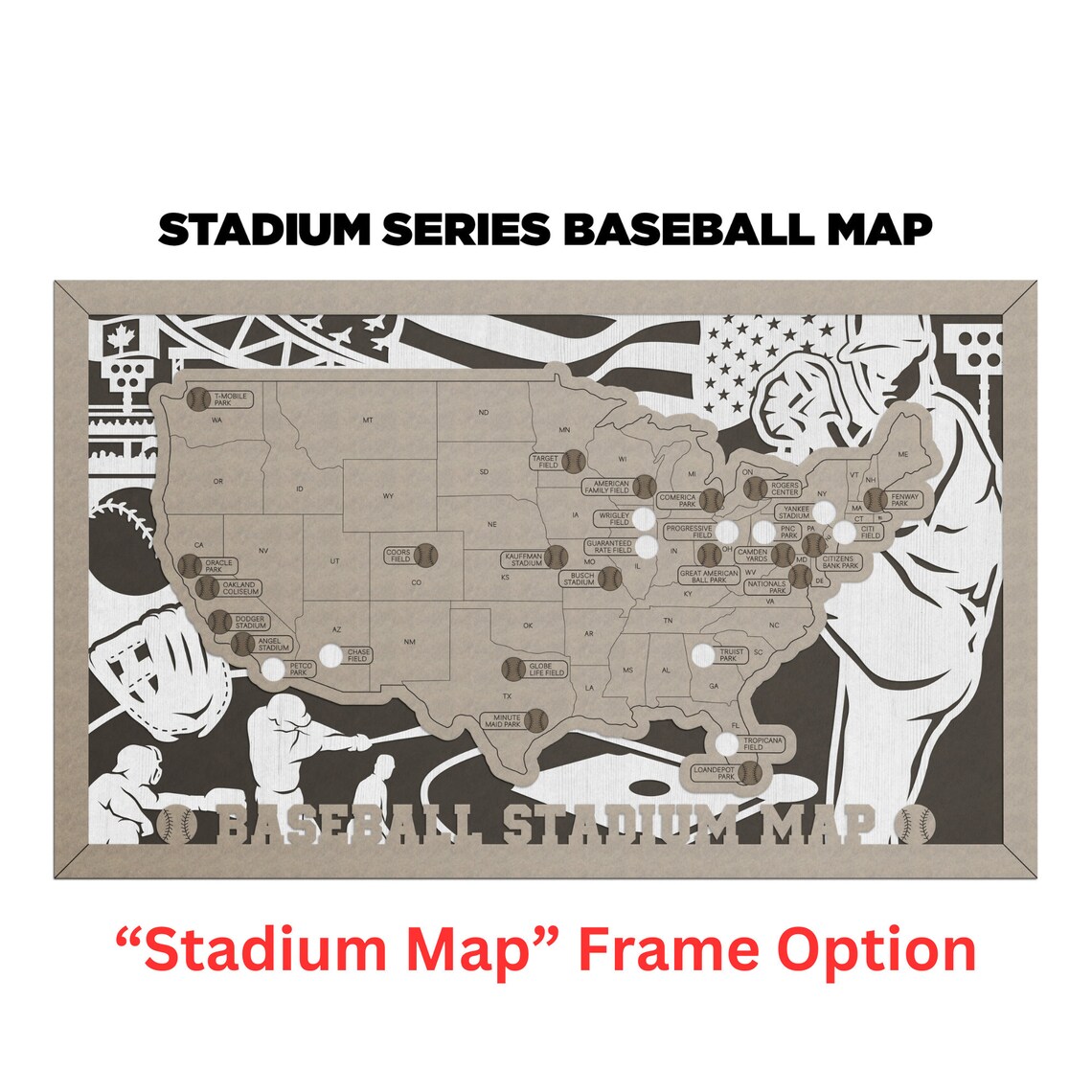 Baseball Stadium Map MLB Stadium Map Baseball Stadium - Etsy Canada