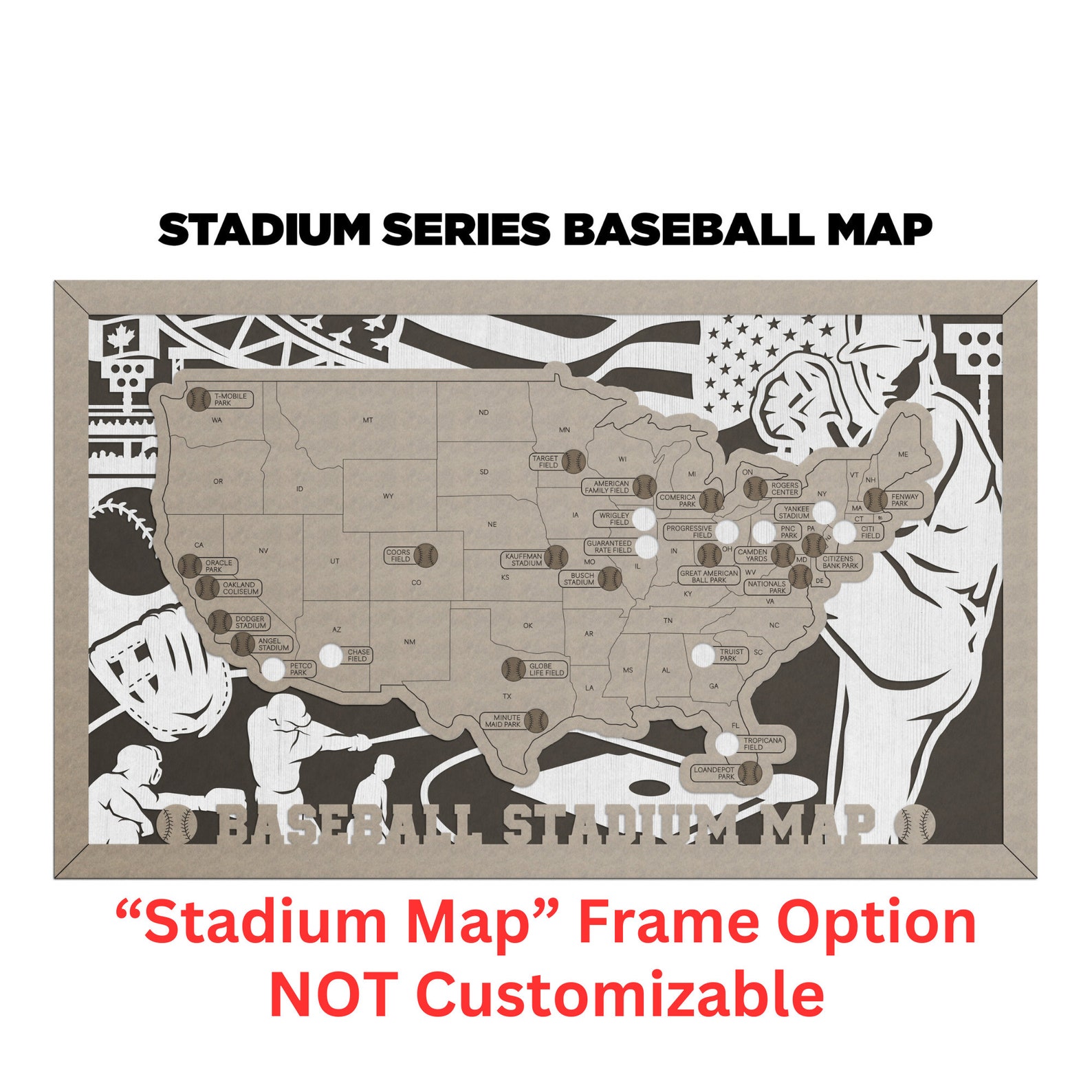 Baseball Stadium Map, MLB Stadium Map, Baseball Stadium Tracker ...