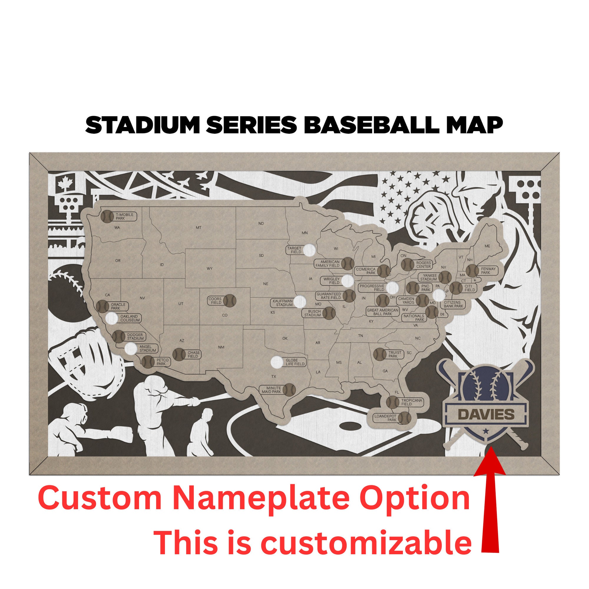 Baseball Stadium Map, MLB Stadium Map, Baseball Stadium Tracker ...