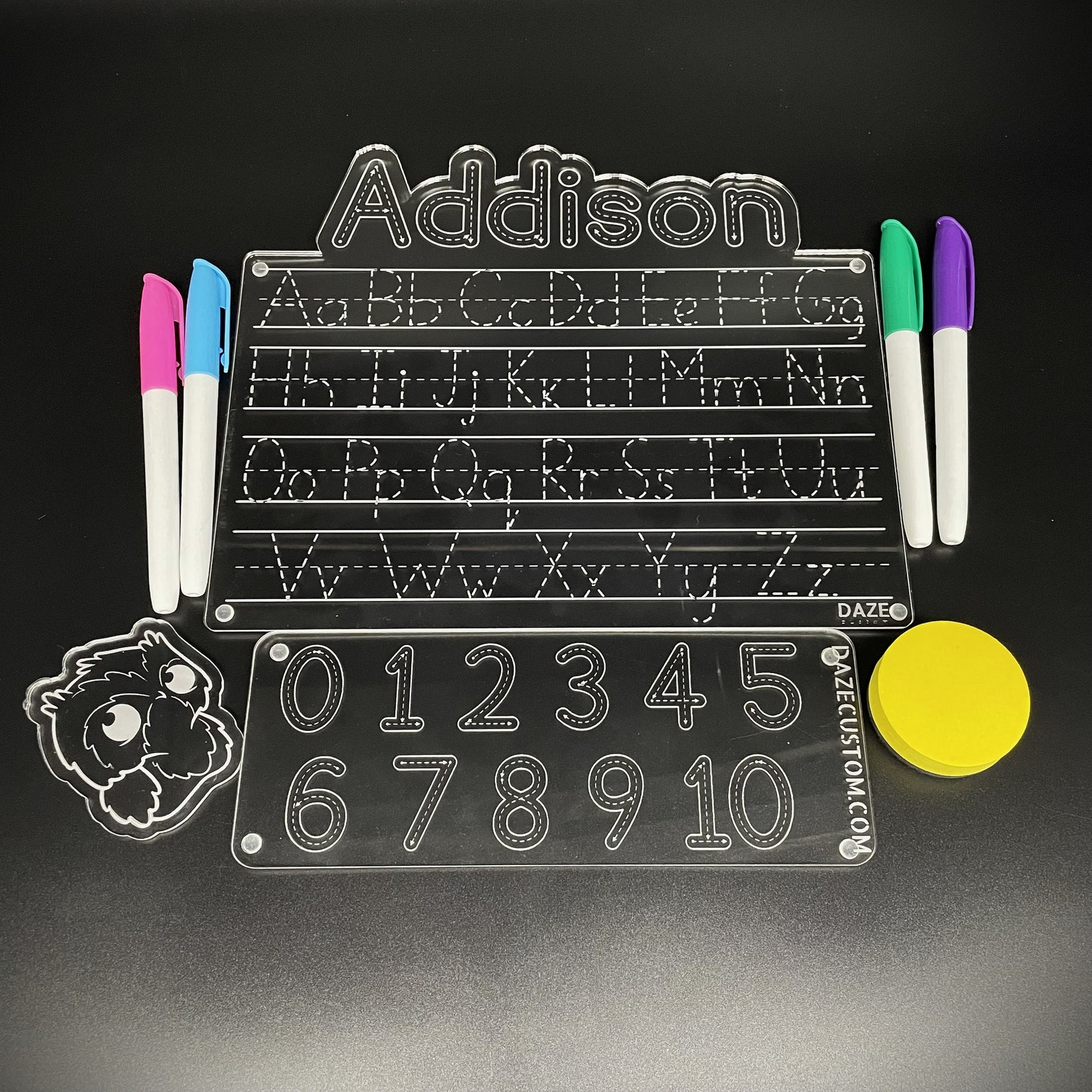 Personalized Name Alphabet & Number Tracing Boards Set - Etsy