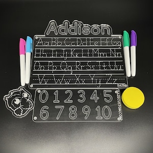 Personalized Name, Alphabet & Number Tracing Boards Set - Etsy