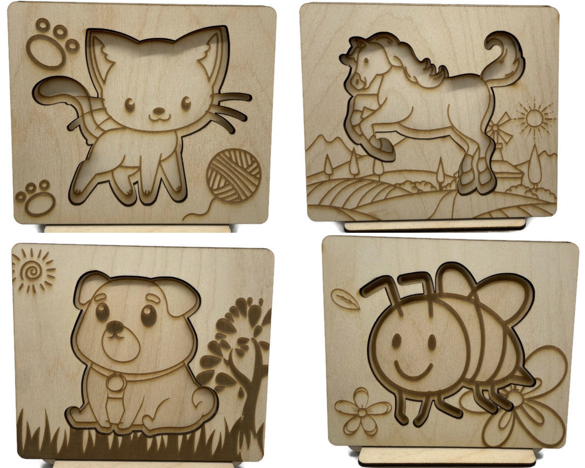 Framed Wood Animal Craft for Kids - Etsy