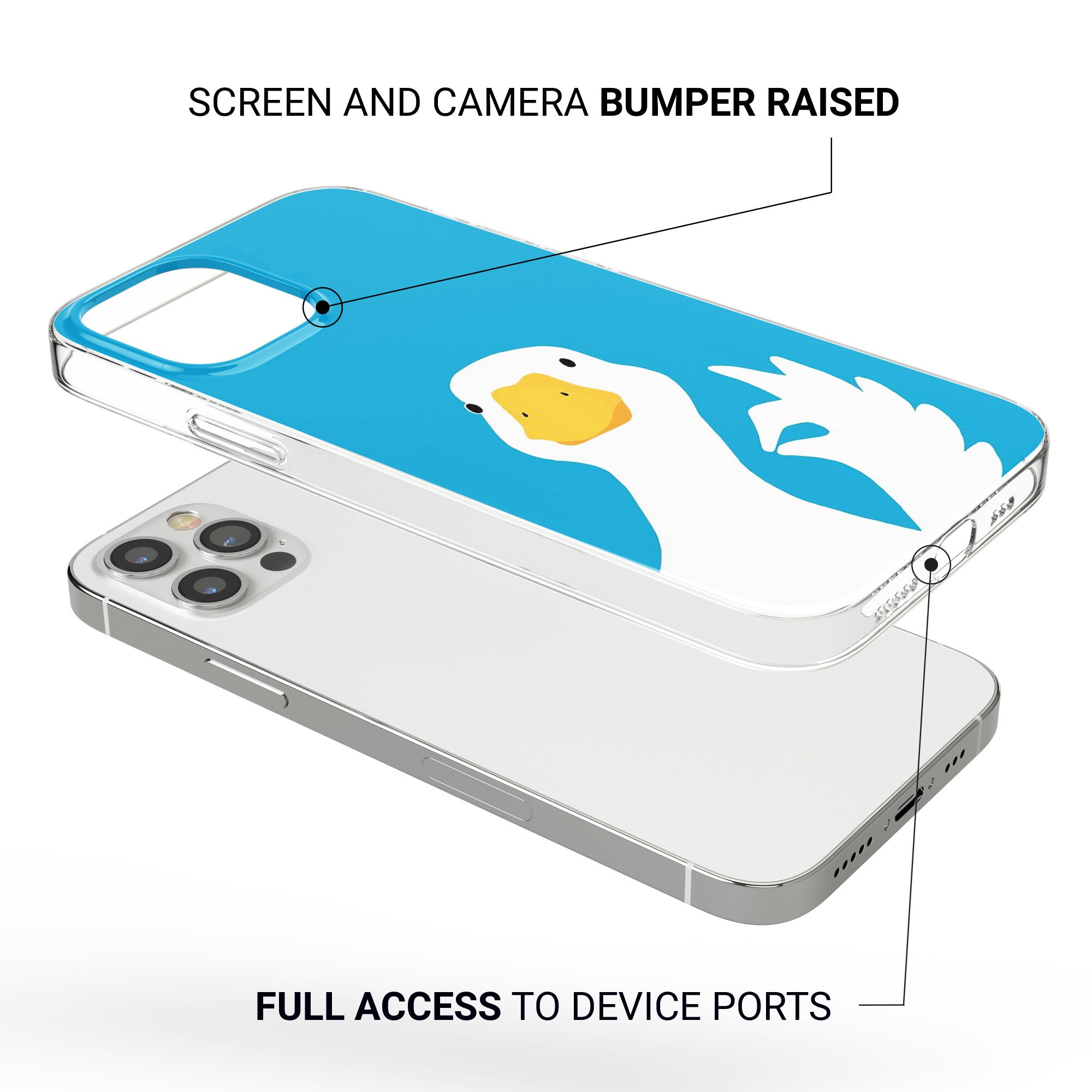 Funny Goose Phone Case Cute Duck Cover Fit for Iphone 14 - Etsy