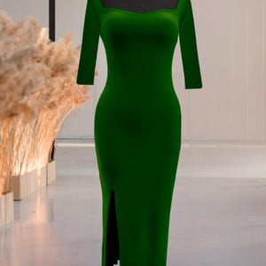 Green Tango Dress, Argentine Tango Ballroom Dress, Includes Bra Pads ...