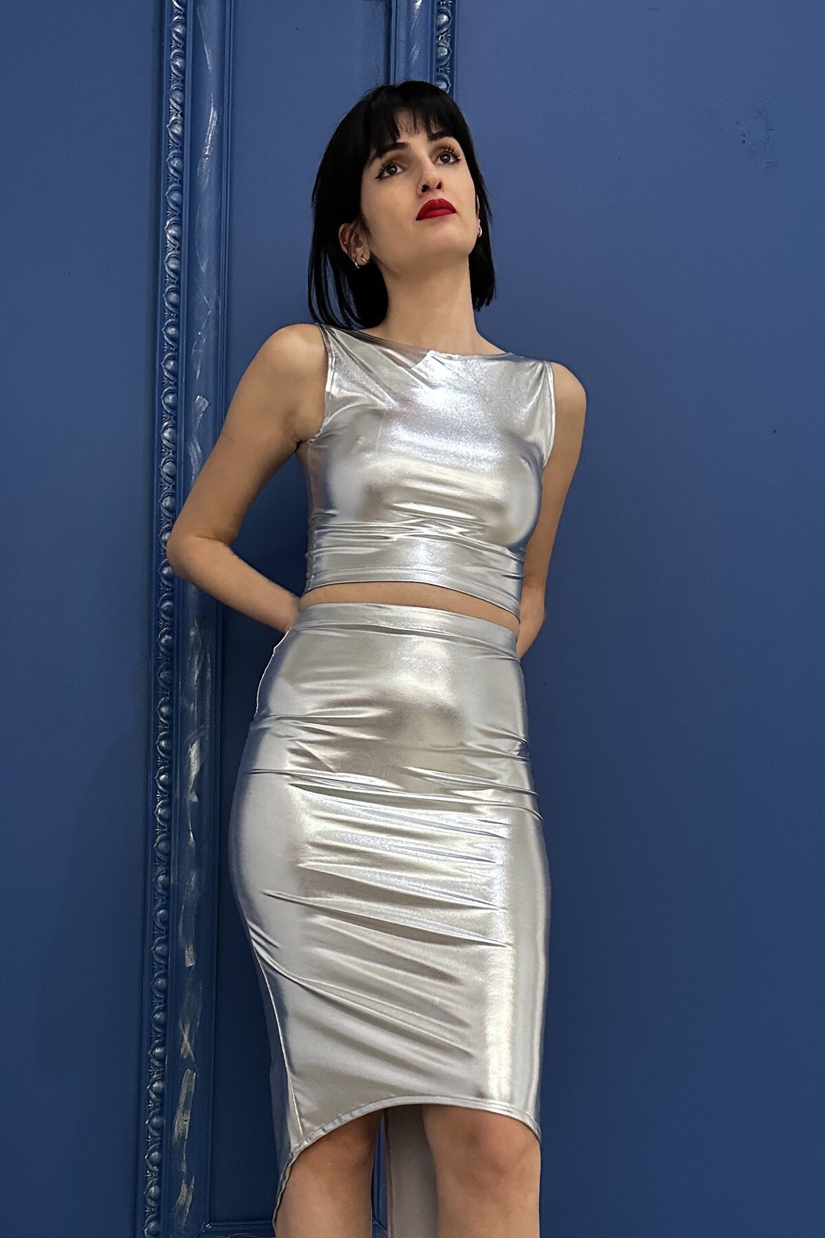 Metallic Gold Top, Party Clubwear Crop Top, Tango Tops, Disco Top - Etsy