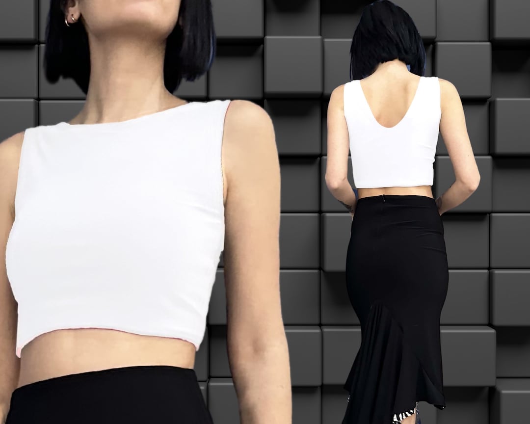 White Backless Top, White Crop Top, Tango Top, Party Top, White Lady ...