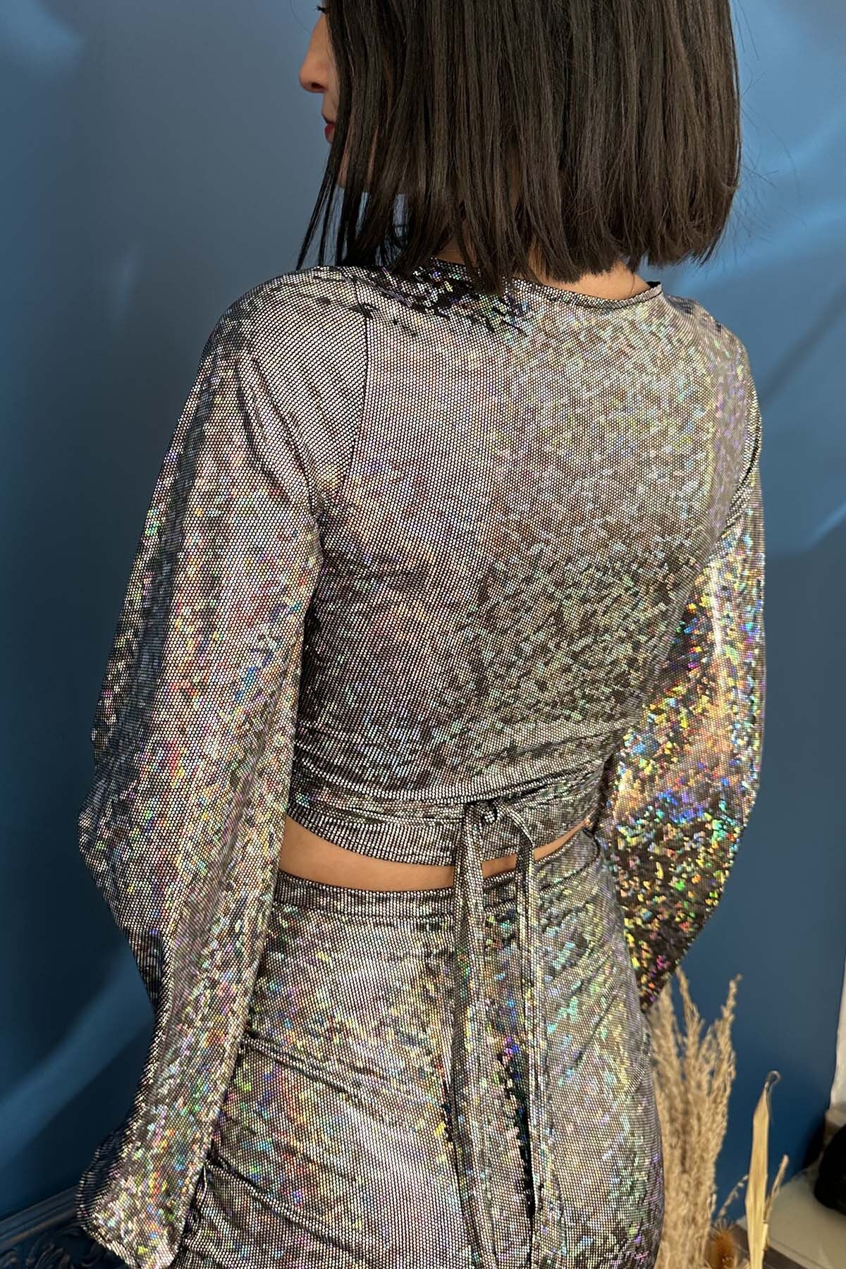 Holographic Maxi Skirt Tango Skirt Shiny Pencil Skirt - Etsy