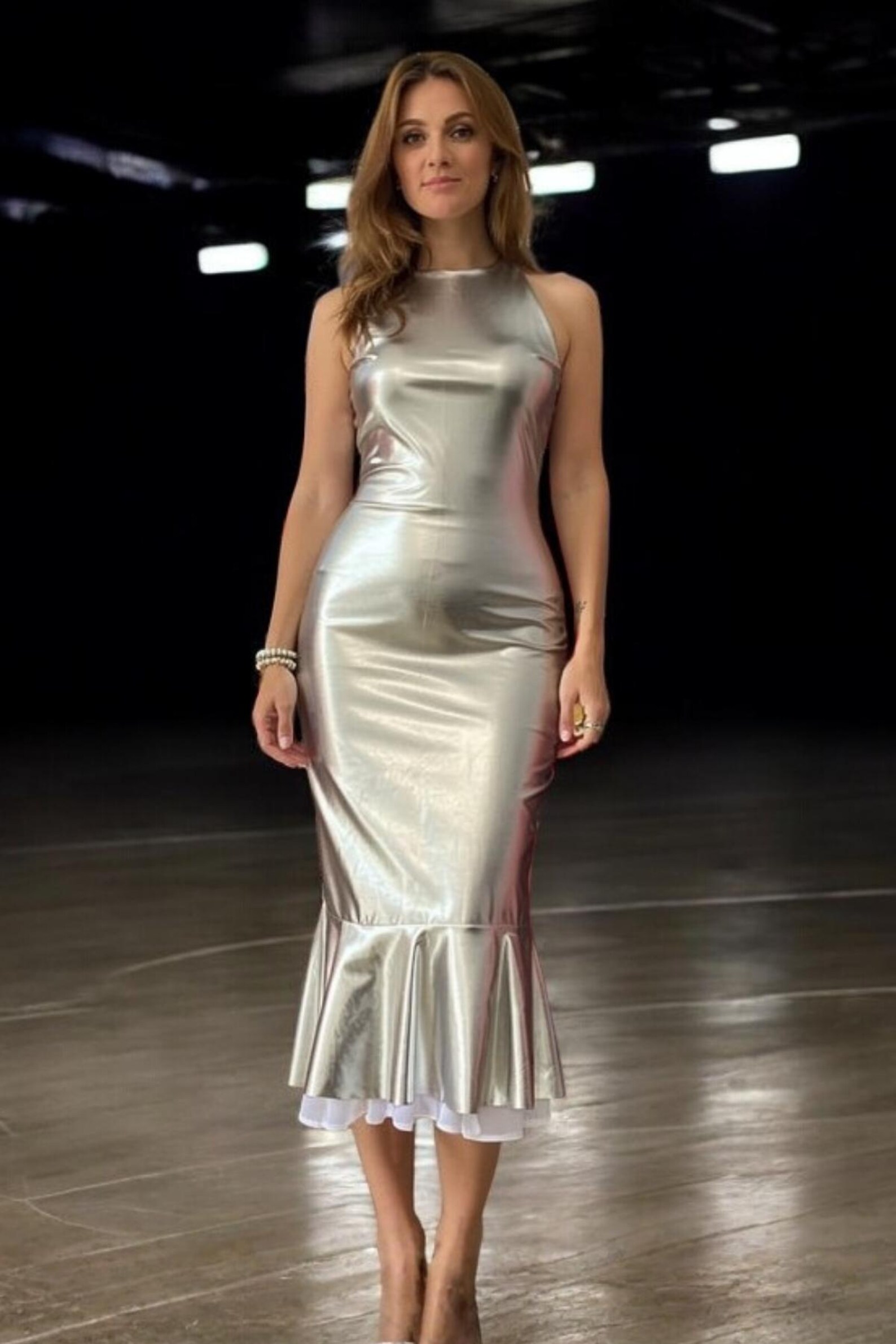 Silver Tango Dress - Metallic Mermaid Dance Gown - Shimmering Milonga ...