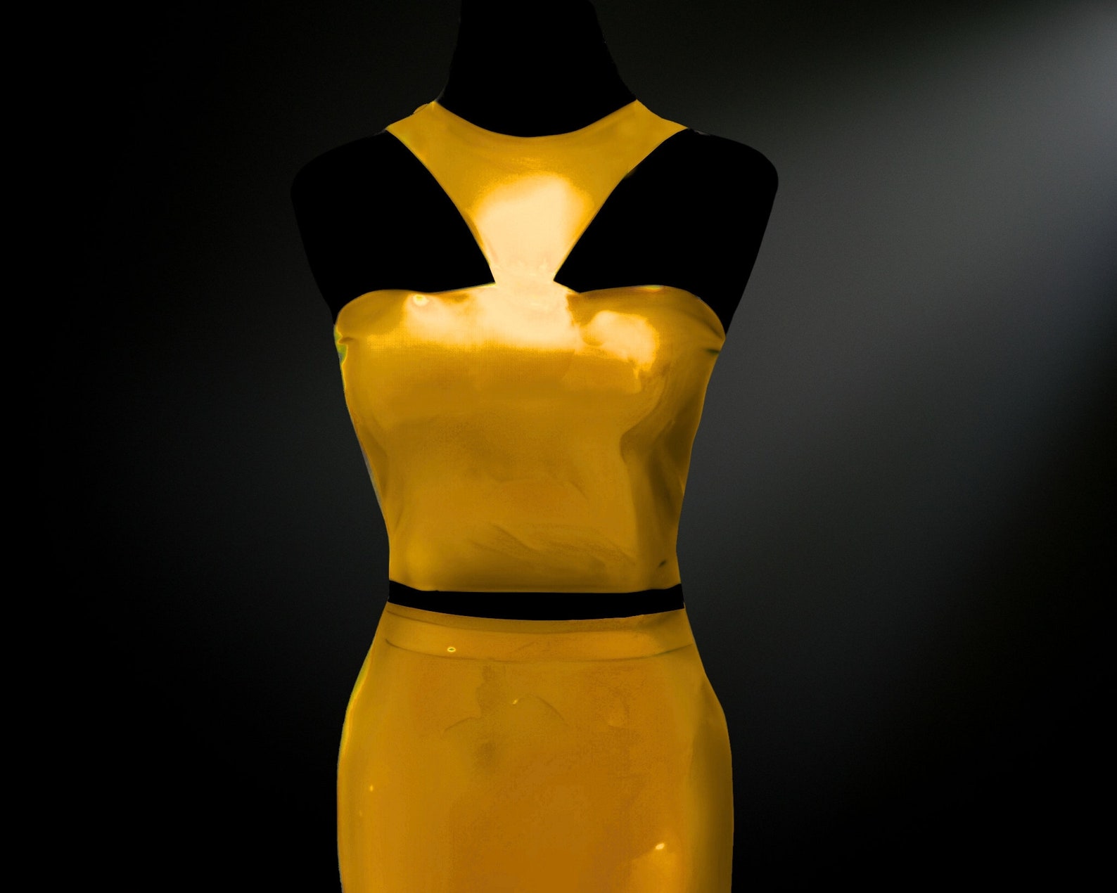 Elegant Gold Shoulder Cut-out Crop Top - Lycra Tango Top, Stylish ...