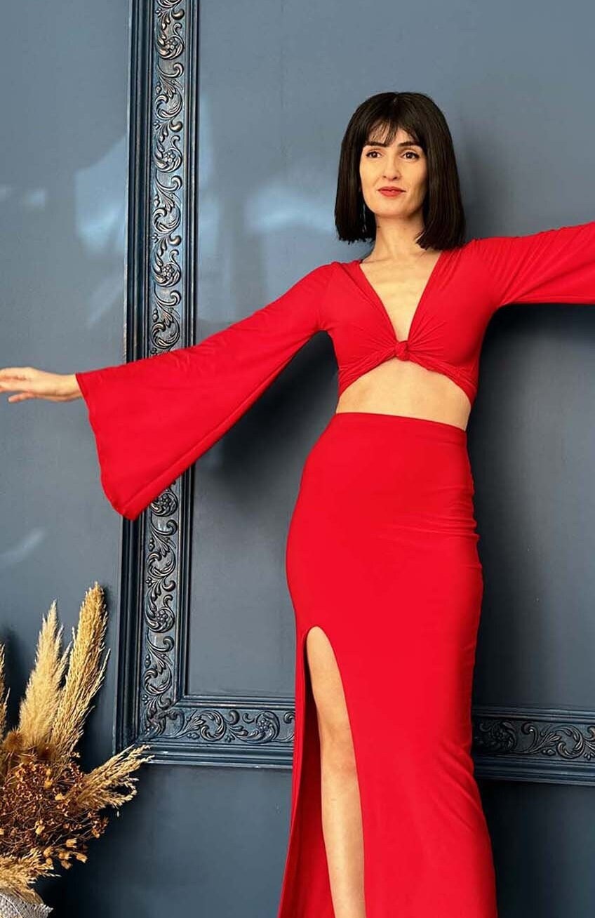 Silver Tie Top, Bell Sleeve Front Tie Crop Top, Silver Top, Wrap Crop ...