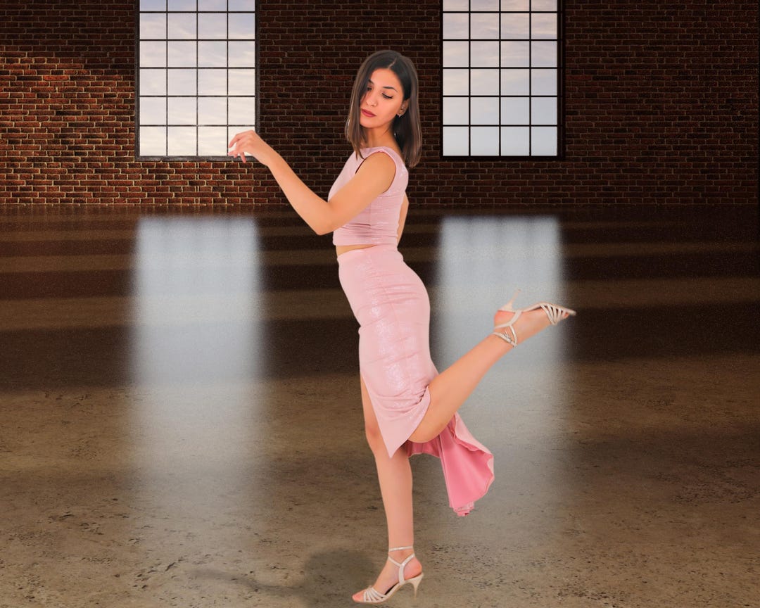 Shiny Pink Tango Skirt With Tail - Parla Tango Wear - Etsy