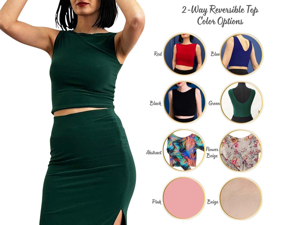 Versatile 2-way Reversible Tango Top| 8 Color - Dance Crop Top - Etsy