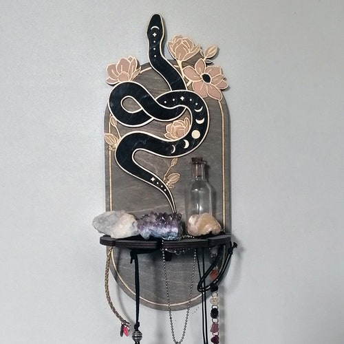 Crystal Shelf Moon Shelf Spiritual Decor Handmade Geometric - Etsy