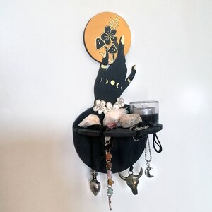 Crystal Shelf, Moon Shelf, Spiritual Decor, Handmade Geometric Shelf ...