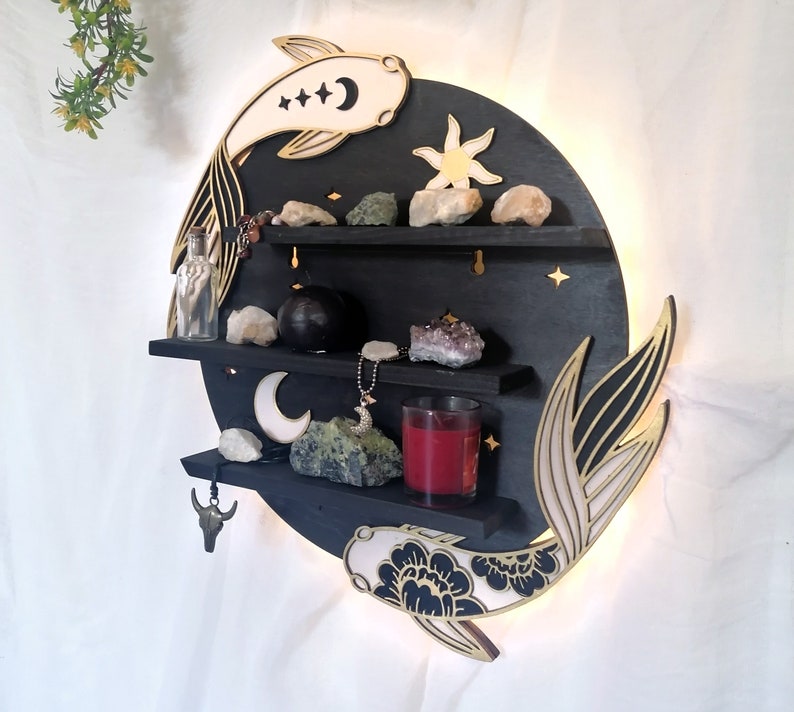 Crystal Shelf Moon Shelf Crystal Shelf Handmade Geometric - Etsy