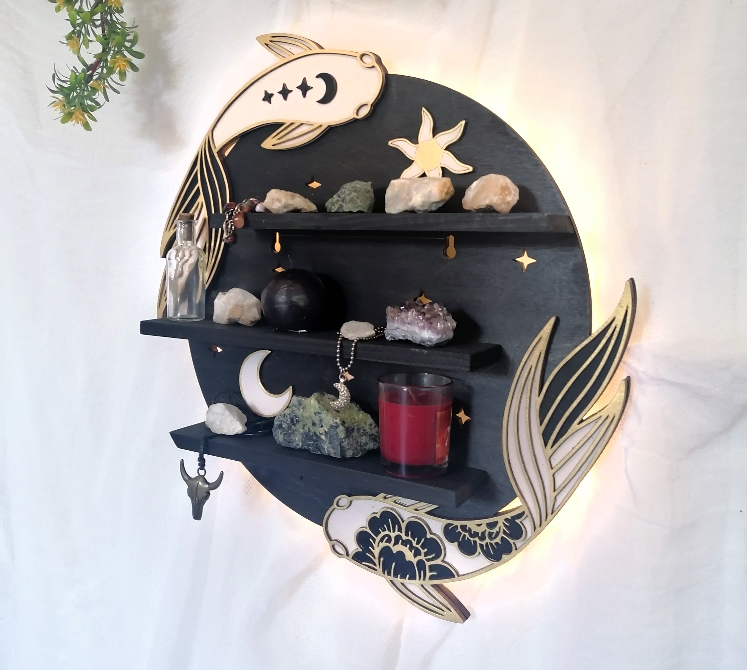 Crystal Shelf Moon Shelf Crystal Shelf Handmade Geometric - Etsy