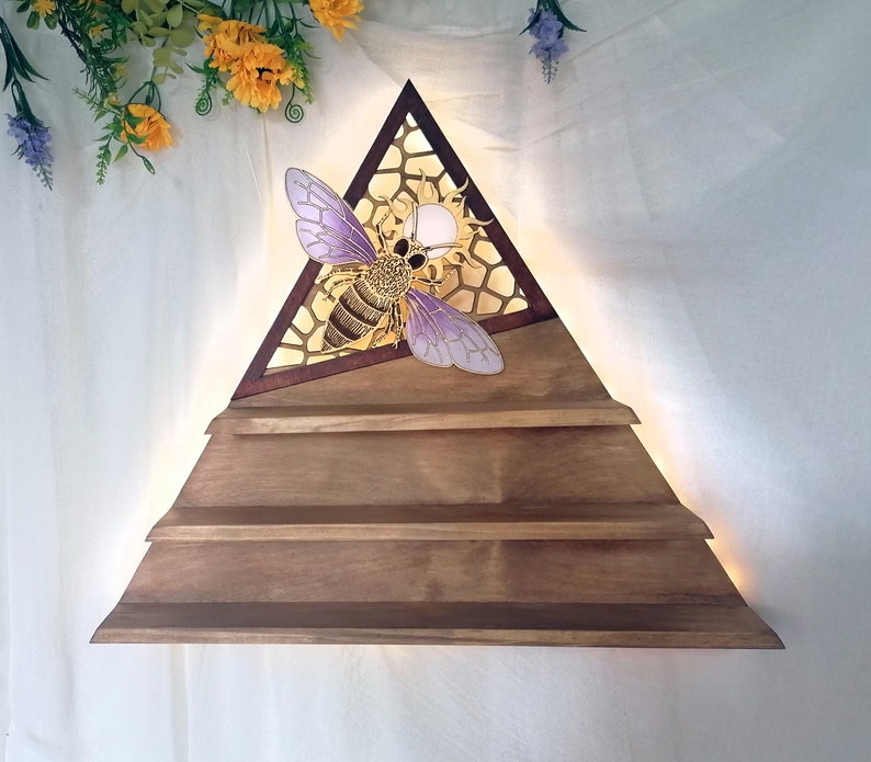 Golden Moth Shelf Moon Shelf Crystal Shelf Handmade - Etsy