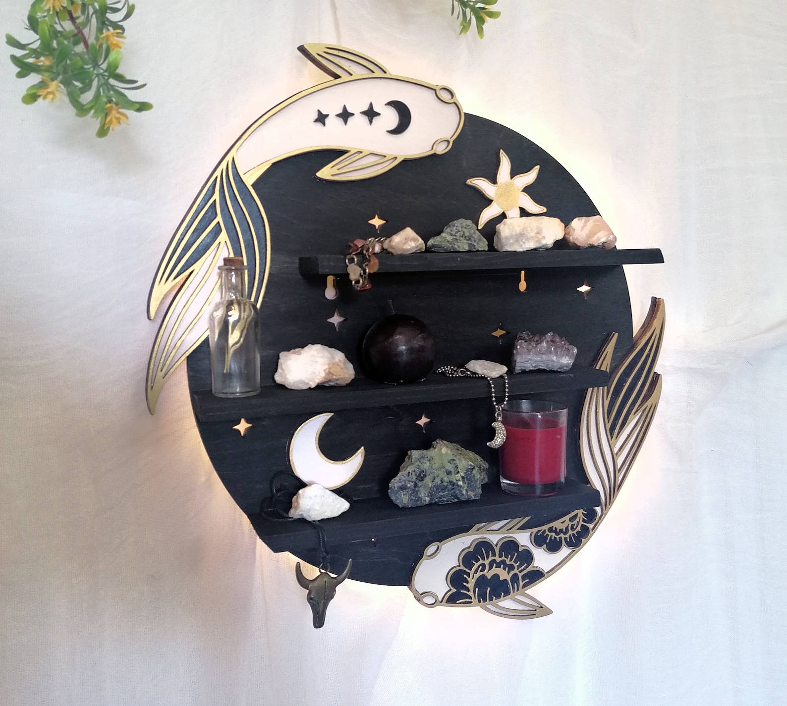 Crystal Shelf Moon Shelf Crystal Shelf Handmade Geometric - Etsy