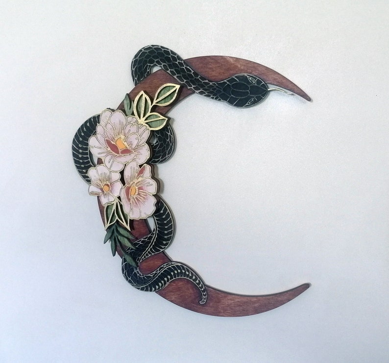 Black Snake and Moon Decor.wall Hanging Decoration With - Etsy