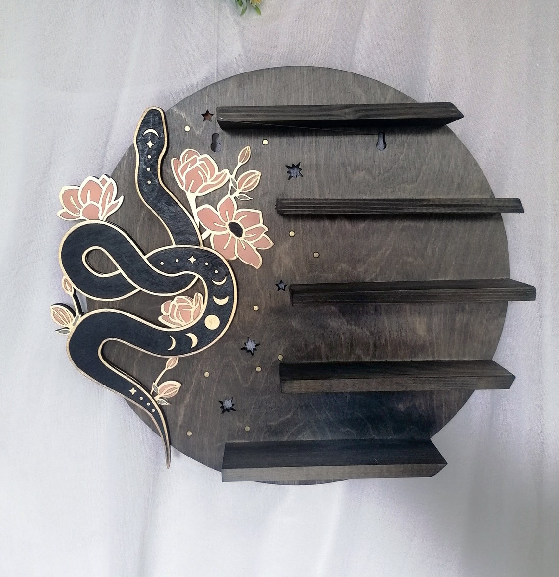 Snake Shelf Flower Shelf Moon Phase Decor Crystal Shelf - Etsy