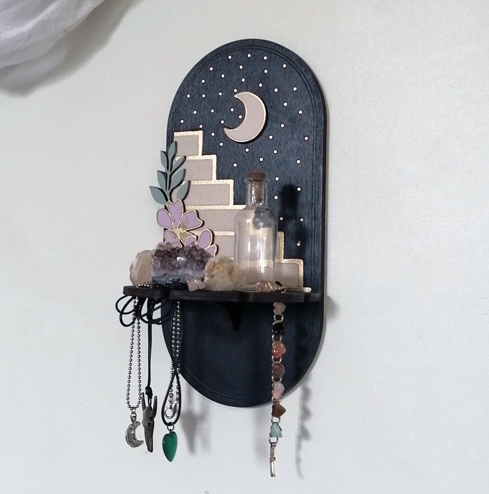 Moon Shelf Flower Shelf Crystal Shelf Handmade Geometric - Etsy