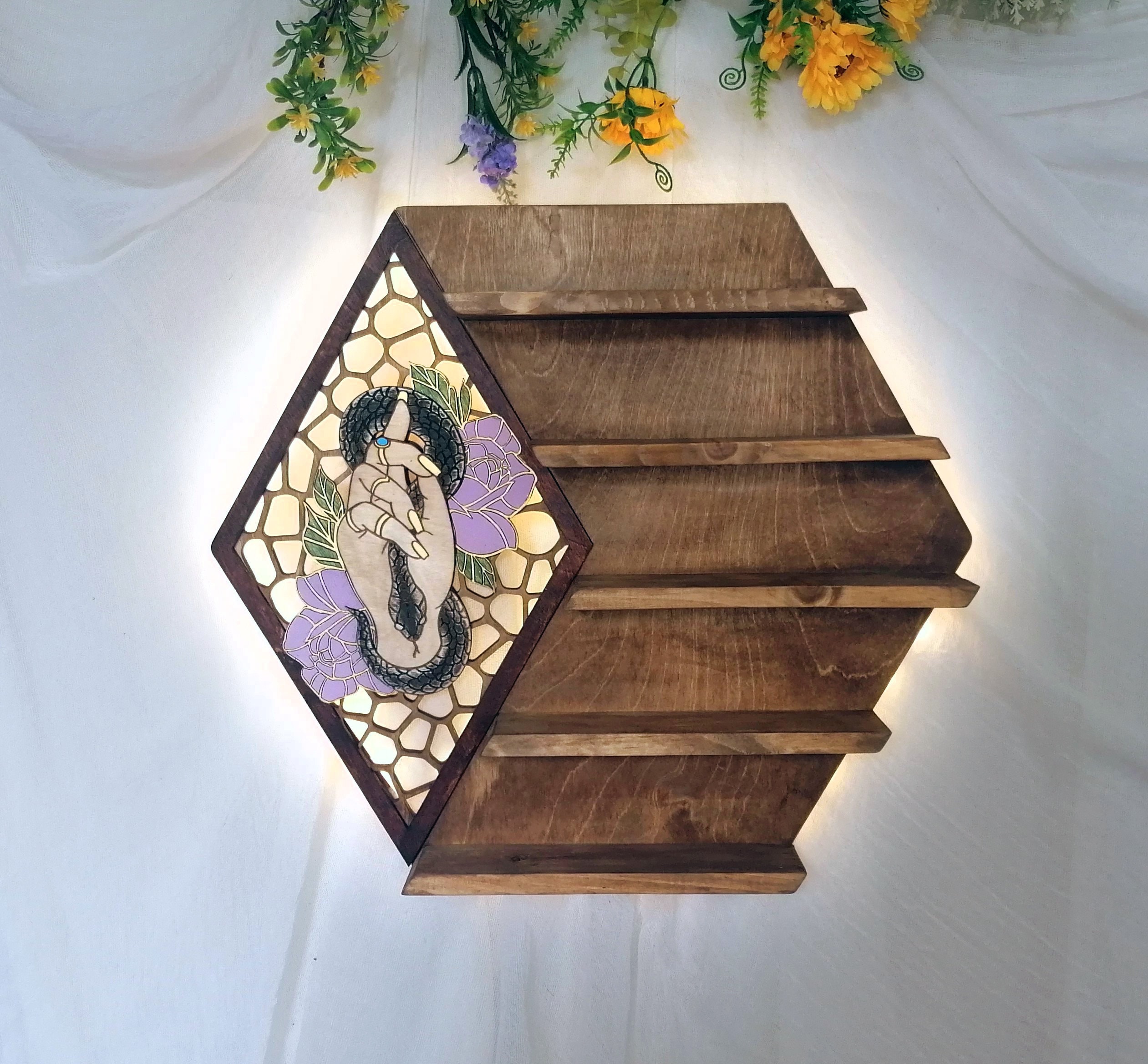 Hand and Snake Shelf Moon Shelf Crystal Shelf Handmade - Etsy