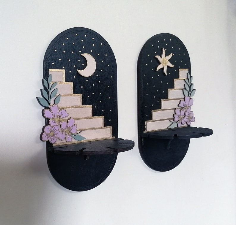 Sun Shelf Flower Shelf Crystal Shelf Handmade Geometric - Etsy