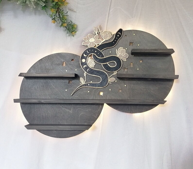Snake Shelf, Snake Double Shelf, Crystal Shelf, Handmade Geometric ...