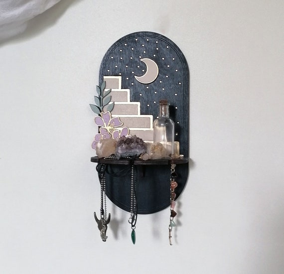 Moon Shelf Flower Shelf Crystal Shelf Handmade Geometric - Etsy