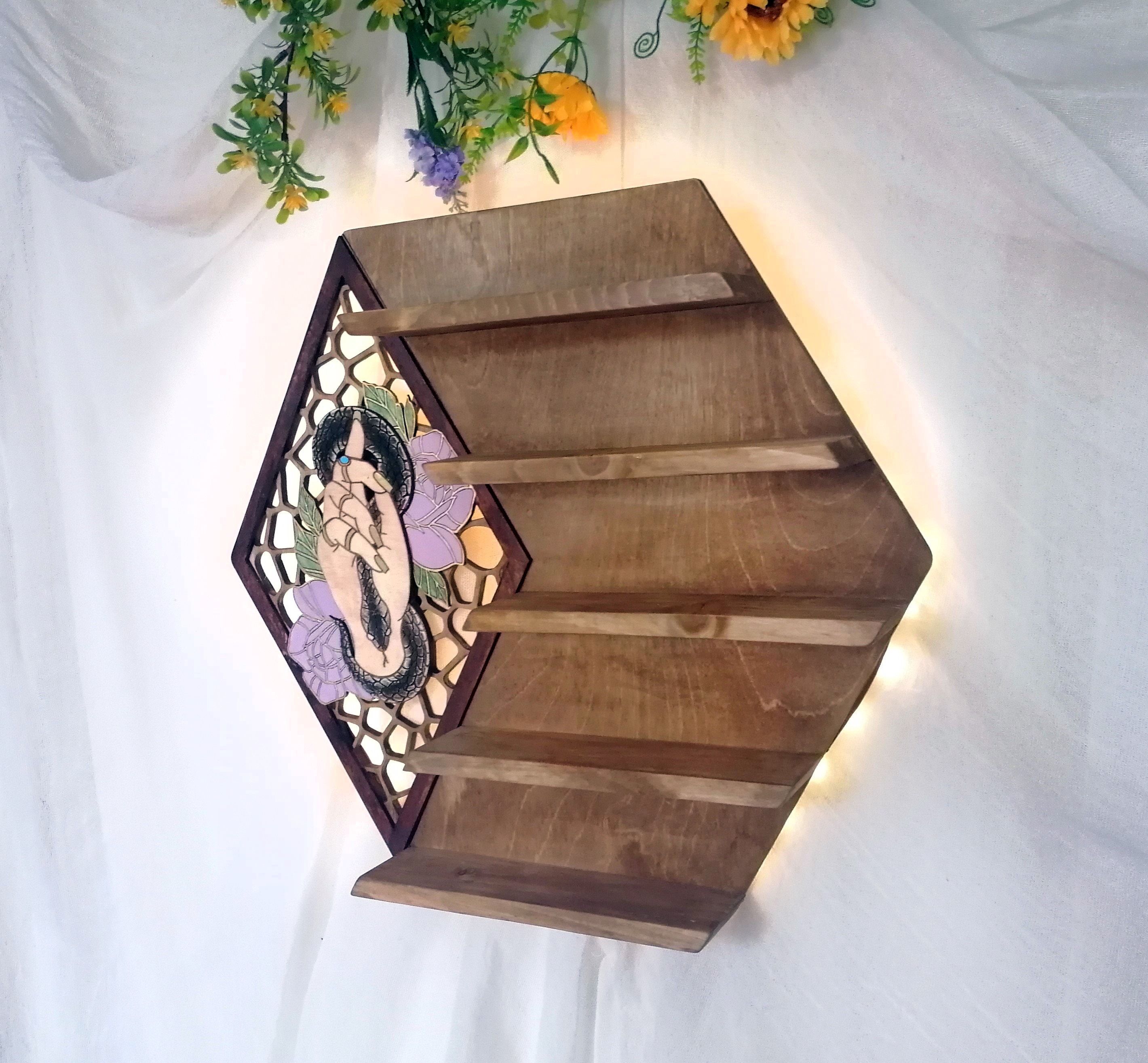 Hand and Snake Shelf Moon Shelf Crystal Shelf Handmade - Etsy