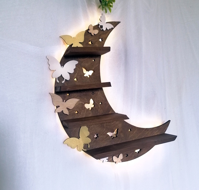 Moon Shelf Moon Phase Shelf Moth Shelf Crystal Shelf - Etsy