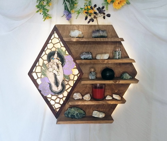Hand and Snake Shelf Moon Shelf Crystal Shelf Handmade - Etsy