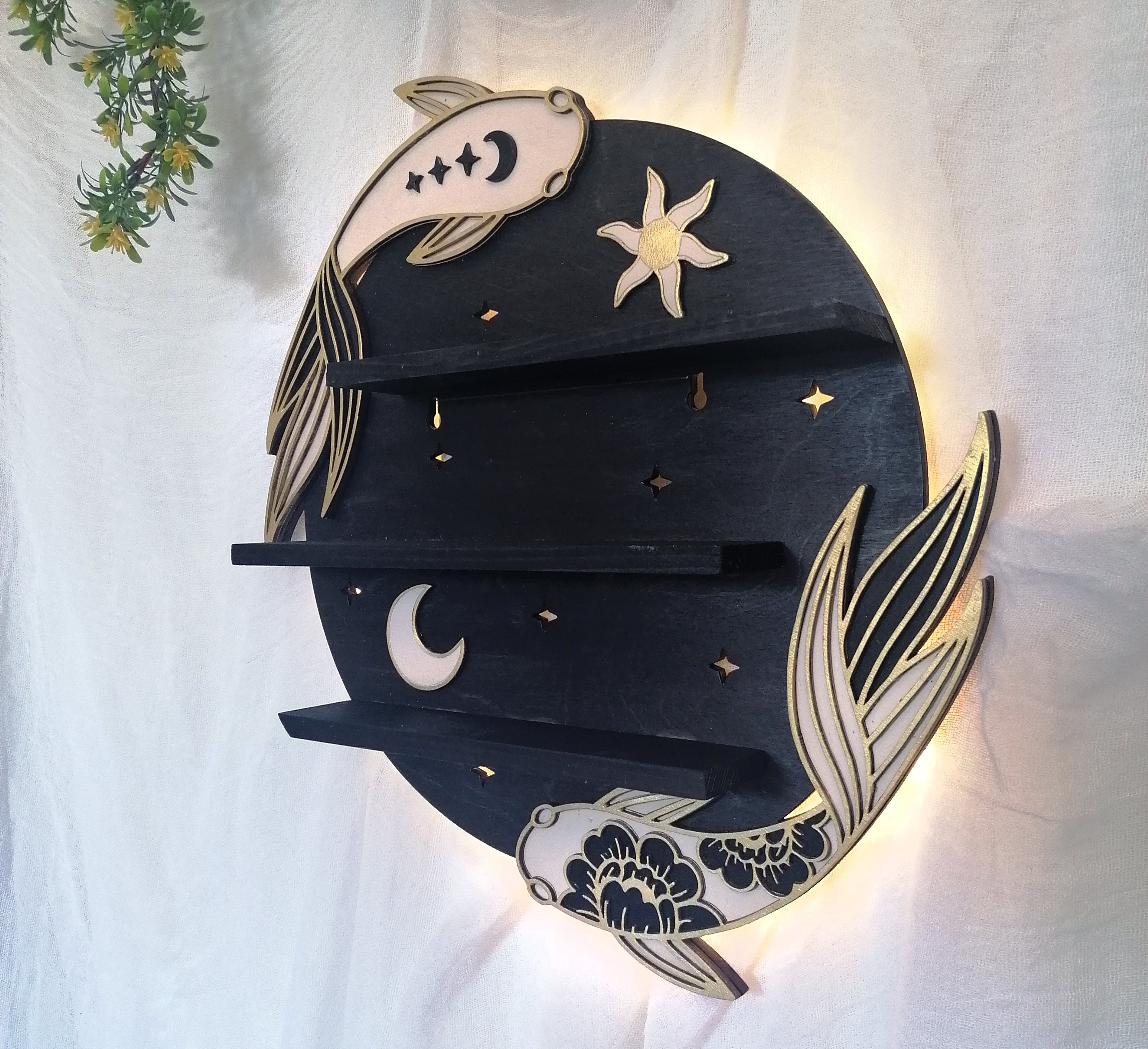 Crystal Shelf Moon Shelf Crystal Shelf Handmade Geometric - Etsy