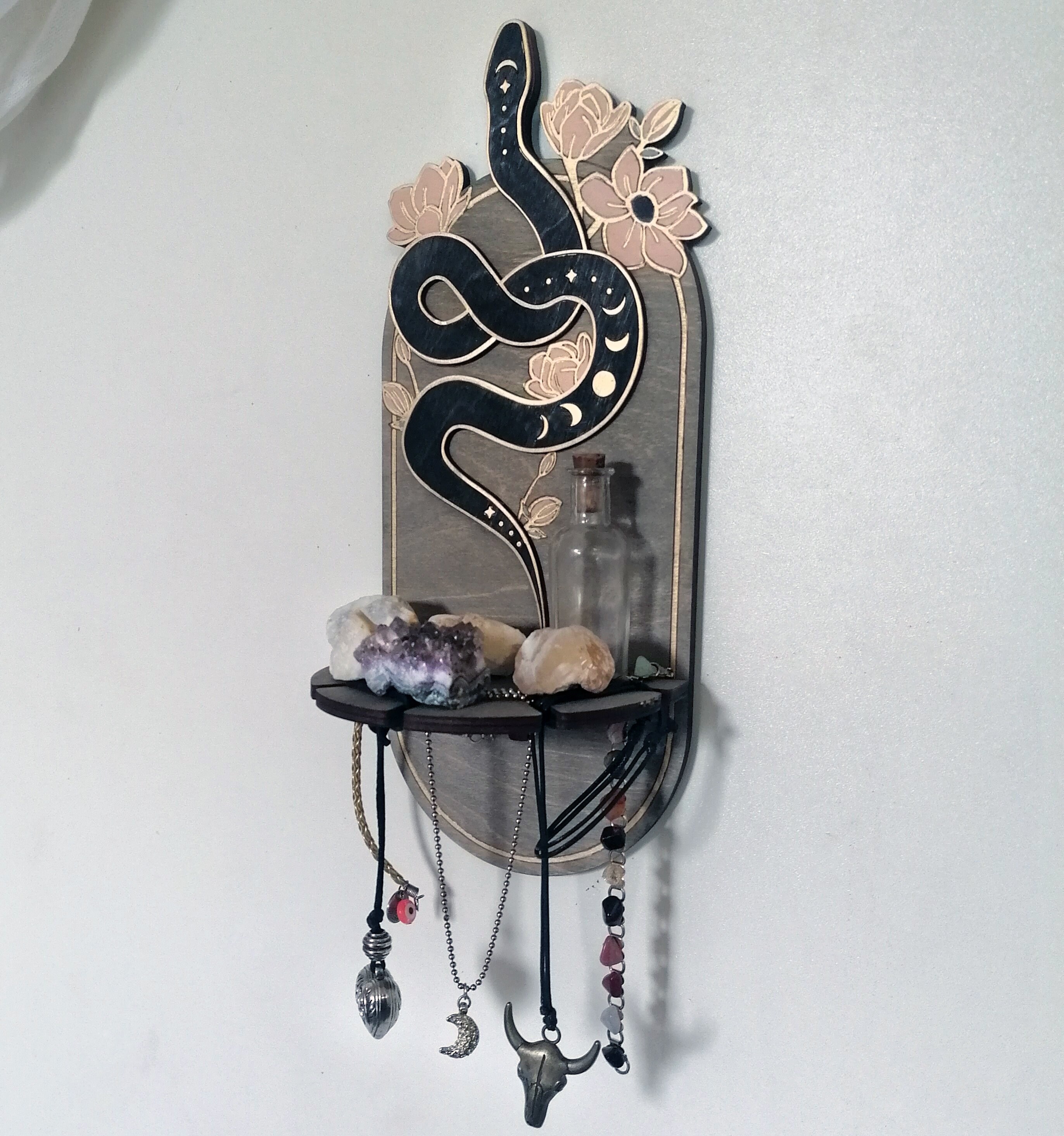 Snake Shelf Flower Shelf Moon Phase Decor Crystal Shelf - Etsy