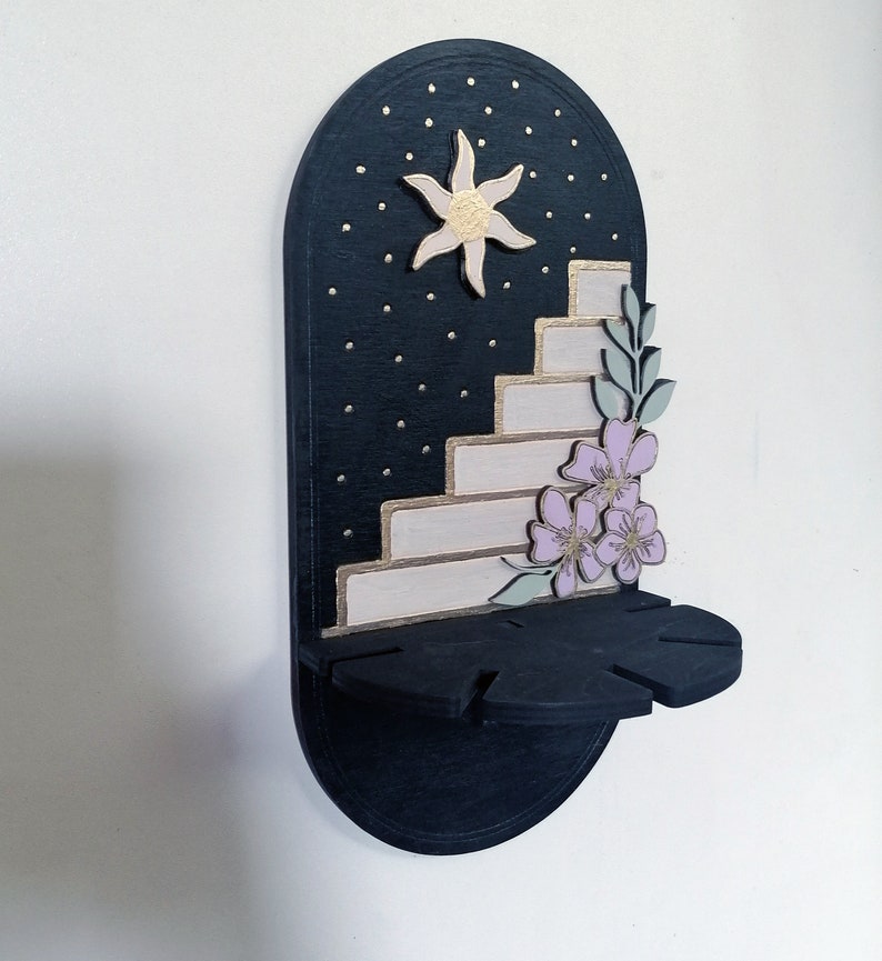 Sun Shelf Flower Shelf Crystal Shelf Handmade Geometric - Etsy