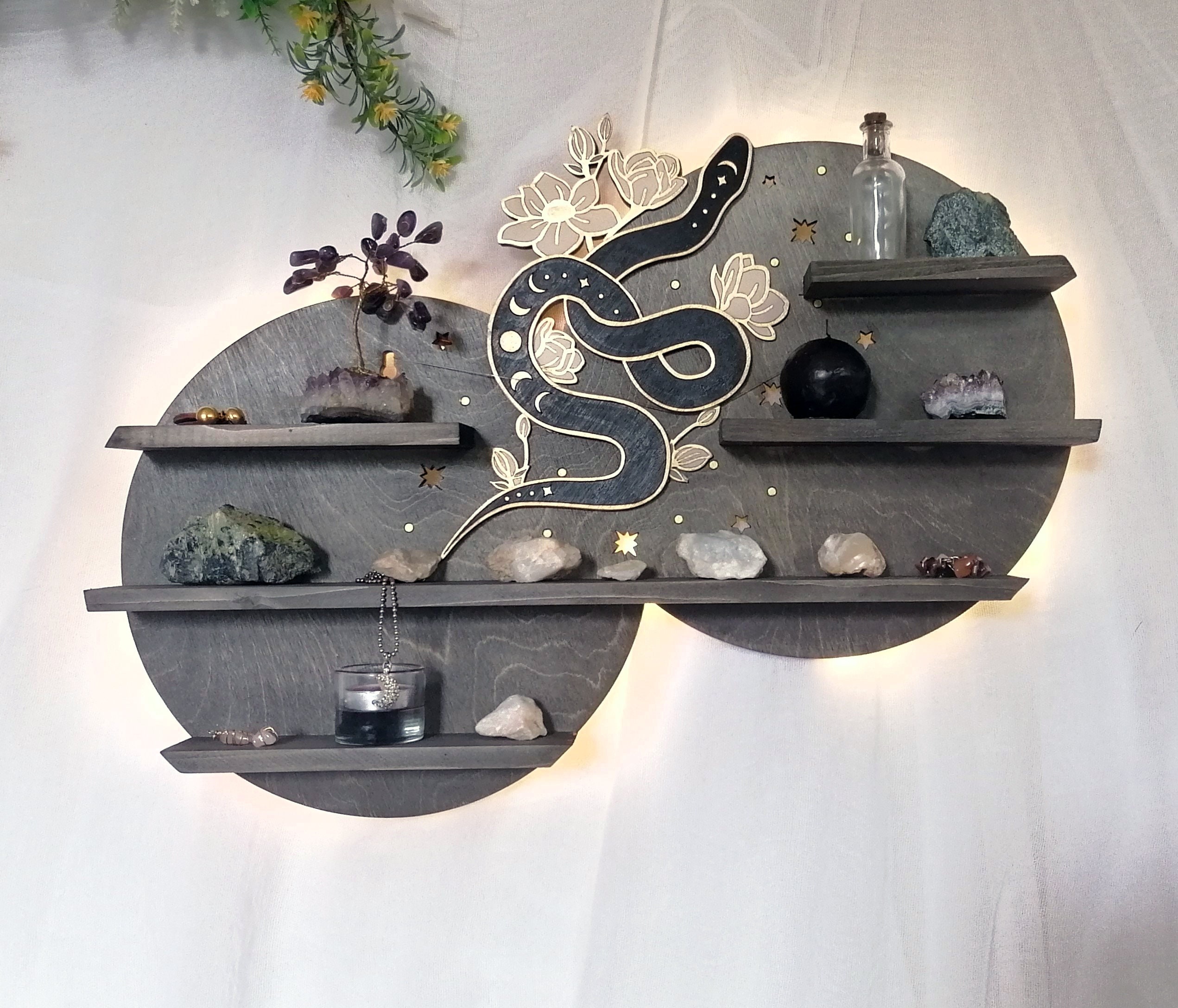 Snake Shelf Snake Double Shelf Crystal Shelf Handmade - Etsy