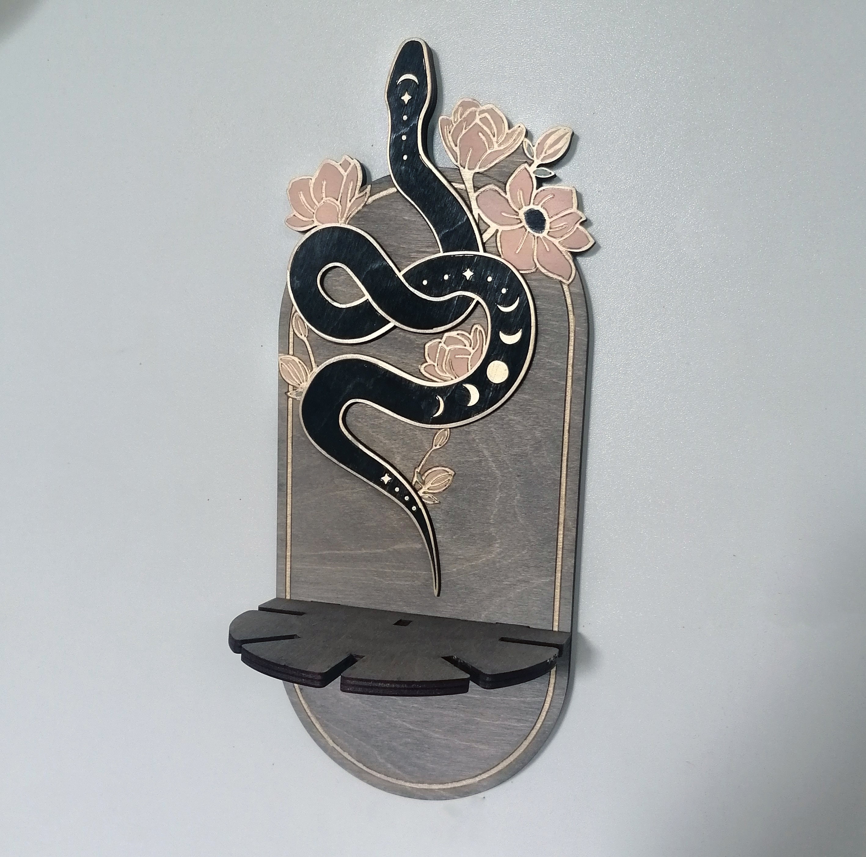 Snake Shelf Flower Shelf Moon Phase Decor Crystal Shelf - Etsy