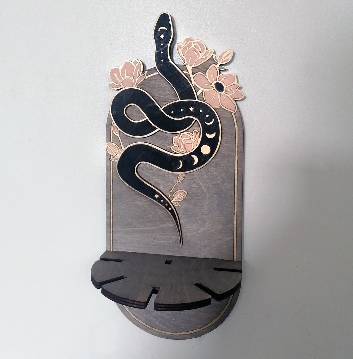 Snake Shelf Flower Shelf Moon Phase Decor Crystal Shelf - Etsy
