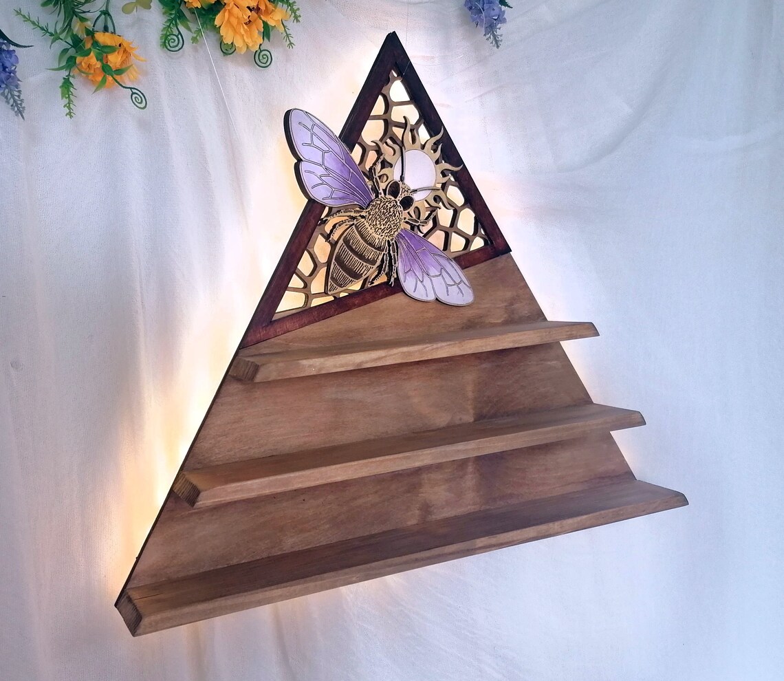 Golden Moth Shelf Moon Shelf Crystal Shelf Handmade - Etsy