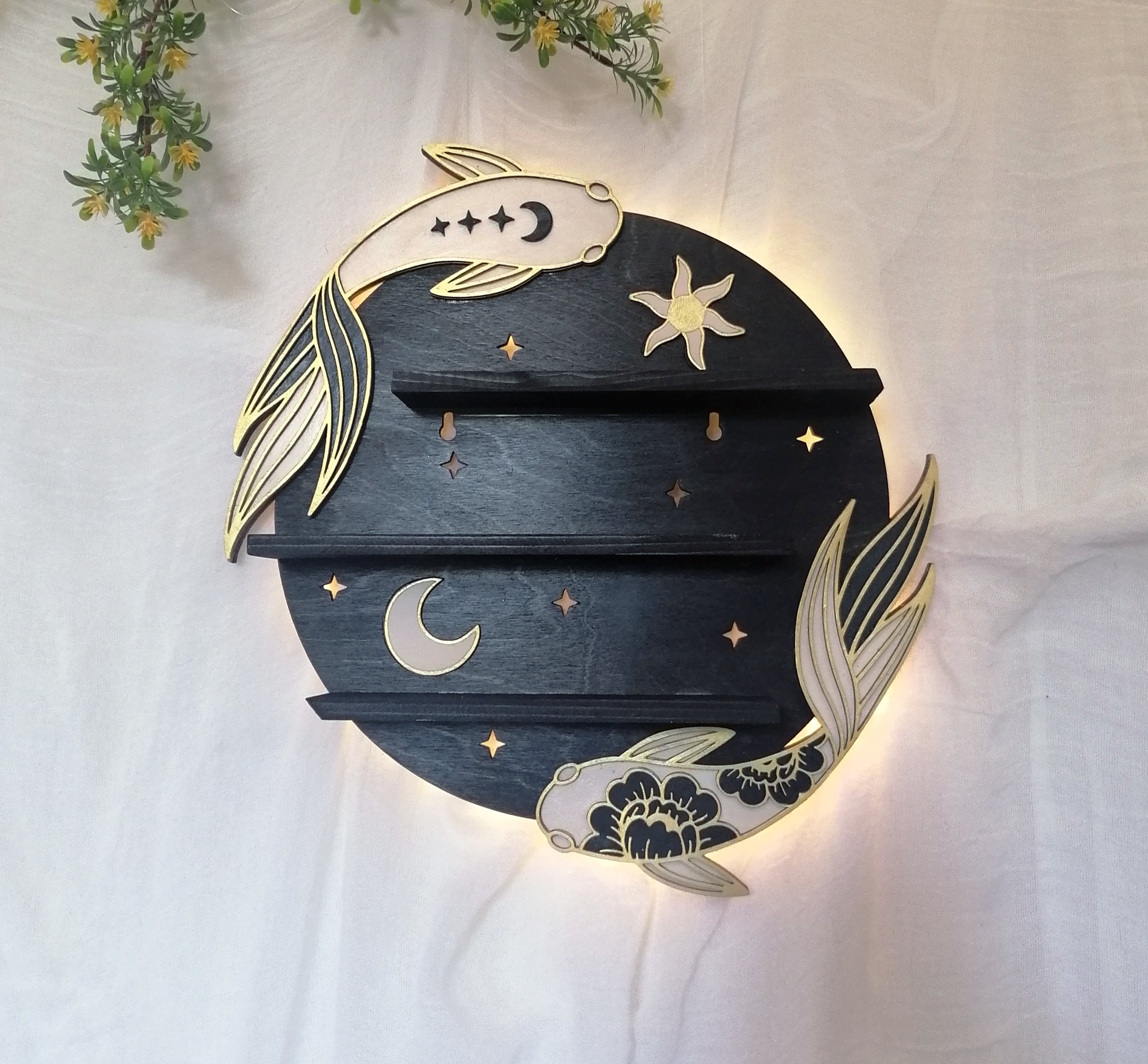 Crystal Shelf Moon Shelf Crystal Shelf Handmade Geometric - Etsy