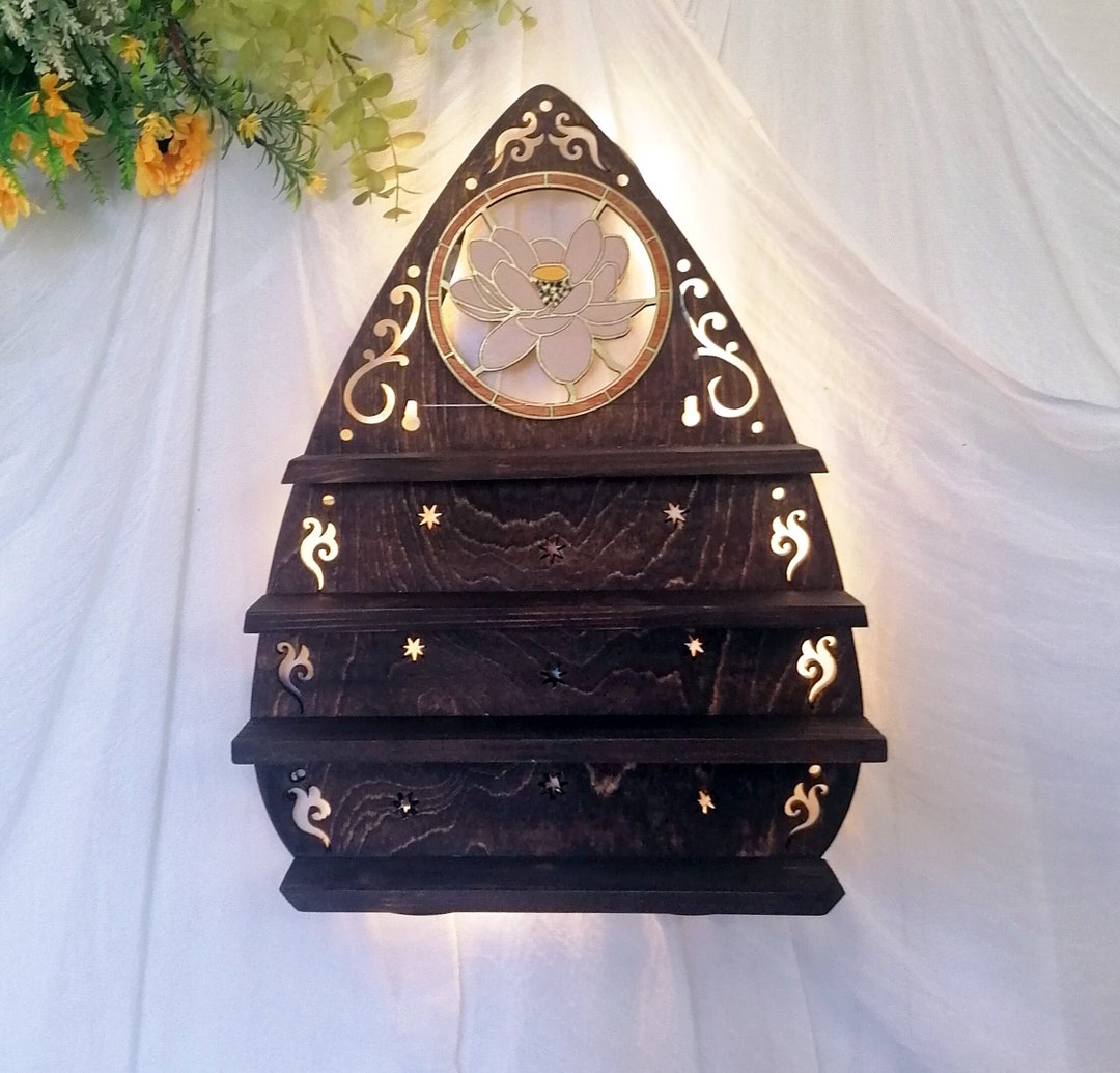 Planchette Shelf, Ouija Wall Art, Crystal Shelf, Handmade Geometric ...