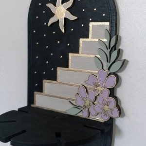 Sun Shelf, Flower Shelf, Crystal Shelf, Handmade Geometric Shelf, Witch ...