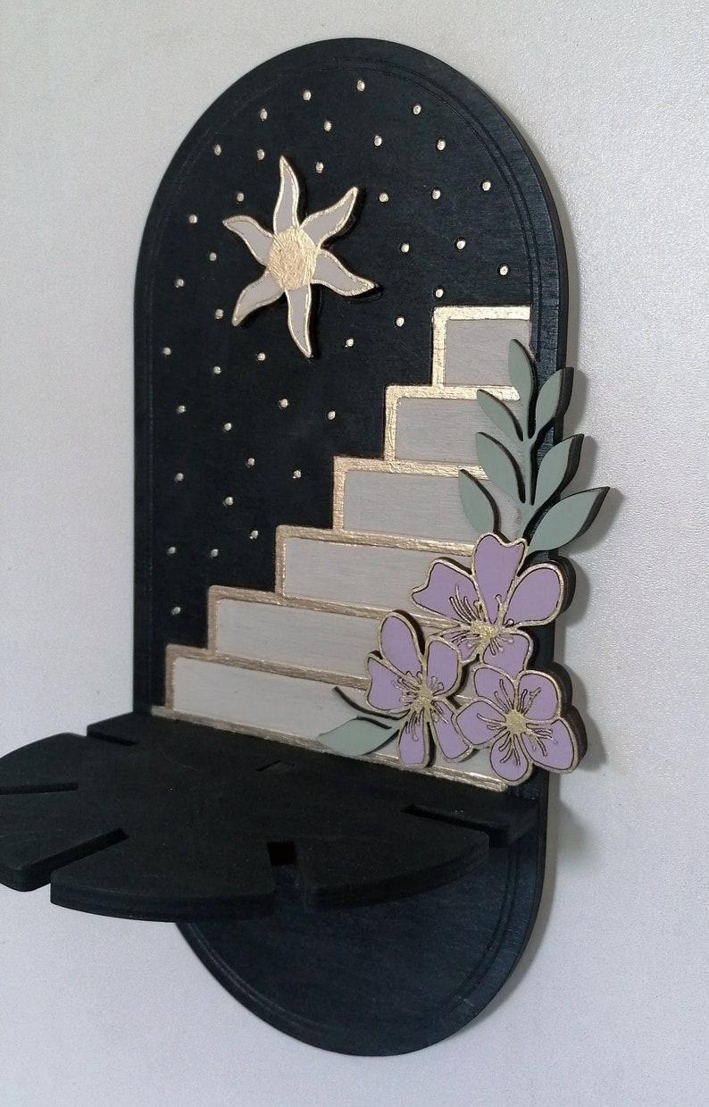 Sun Shelf Flower Shelf Crystal Shelf Handmade Geometric - Etsy