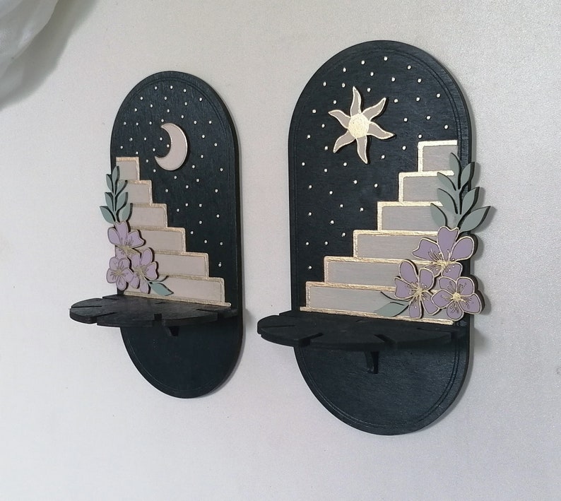 Sun Shelf Flower Shelf Crystal Shelf Handmade Geometric - Etsy