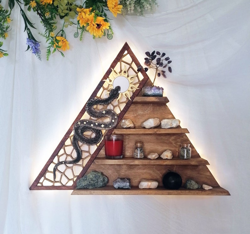 Sun and Snake Shelf Moon Shelf Crystal Shelf Handmade - Etsy