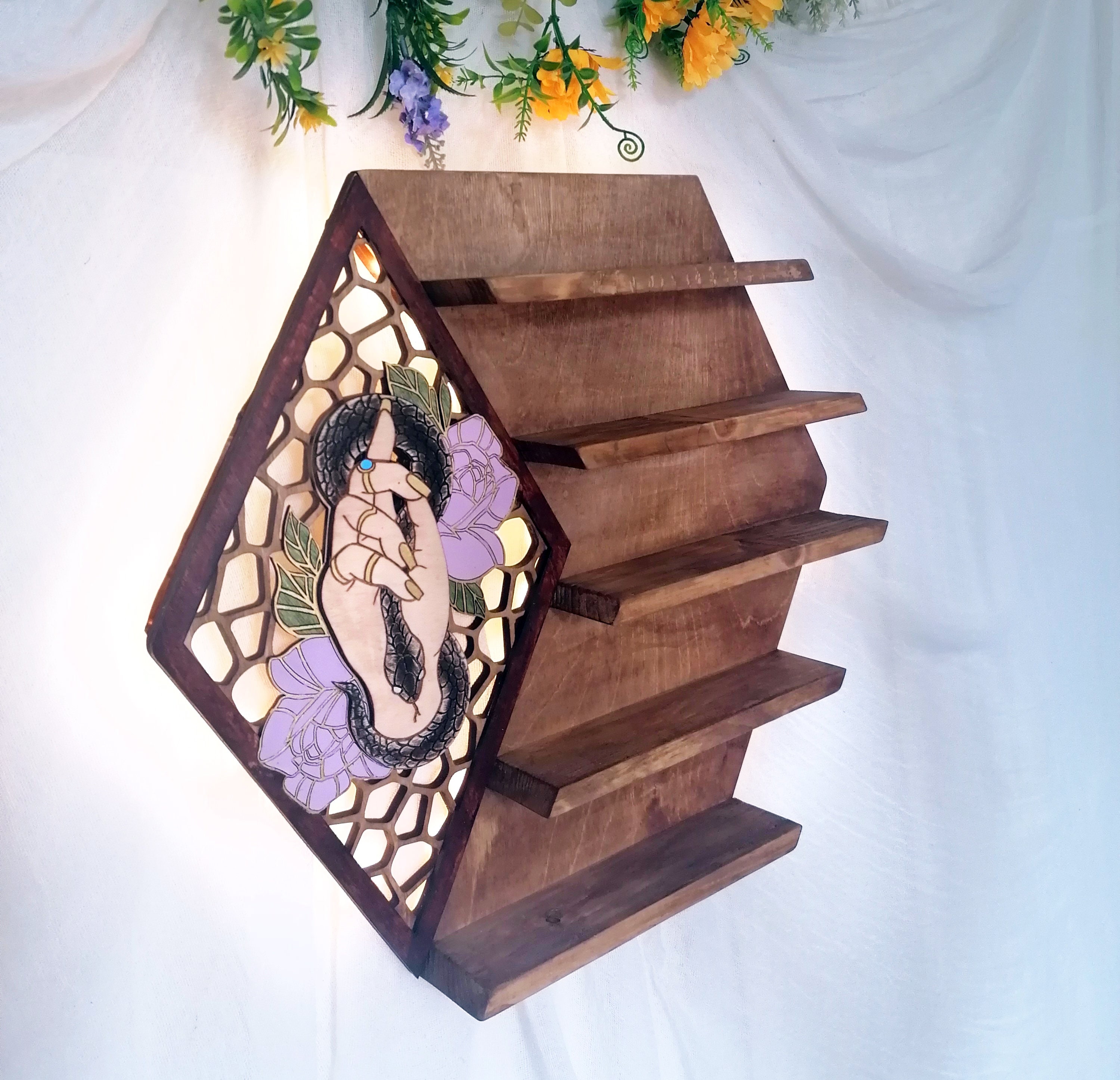 Hand and Snake Shelf Moon Shelf Crystal Shelf Handmade - Etsy